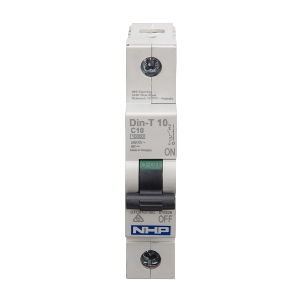 NHP DIN-T Miniature Circuit Breaker 10kA 1Pole 10A C Curve