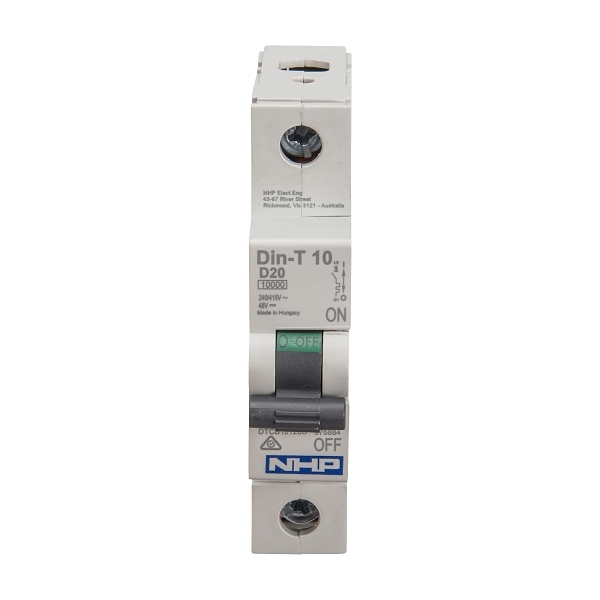 NHP DIN-T Miniature Circuit Breaker 10kA 1Pole 10A D Curve