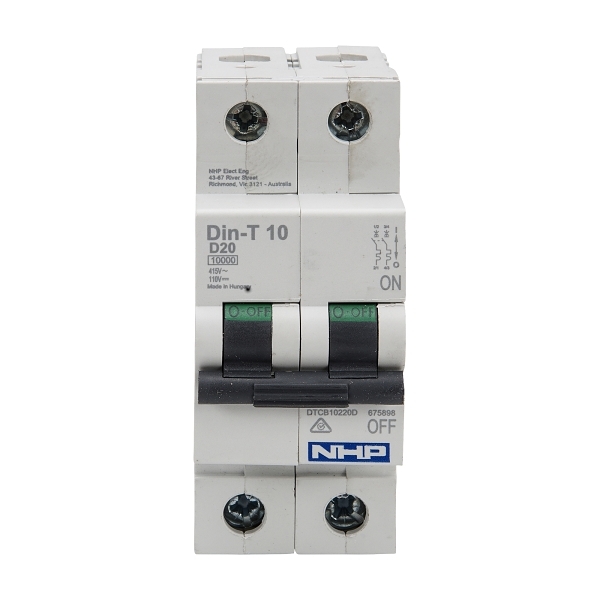 NHP DIN-T Miniature Circuit Breaker 10kA 2Pole 32A D Curve