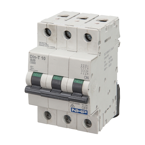 NHP DIN-T Miniature Circuit Breaker 10kA 3Pole 16A B Curve