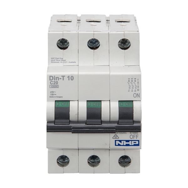 NHP DIN-T Miniature Circuit Breaker 10kA 3Pole 63A C Curve