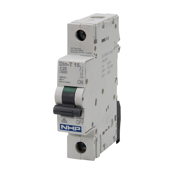 NHP DIN-T Miniature Circuit Breaker 25kA 1Pole 13A C Curve