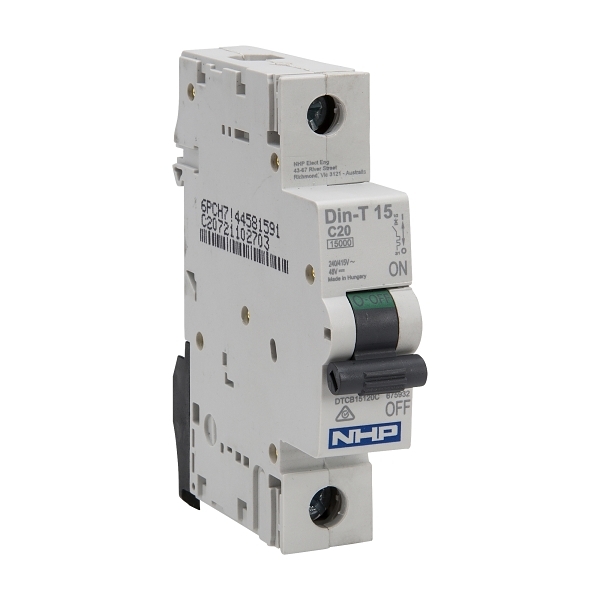 NHP DIN-T Miniature Circuit Breaker 25kA 1Pole 13A C Curve