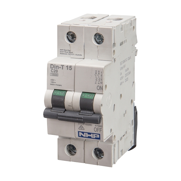 NHP DIN-T Miniature Circuit Breaker 50kA 2Pole 13A C Curve