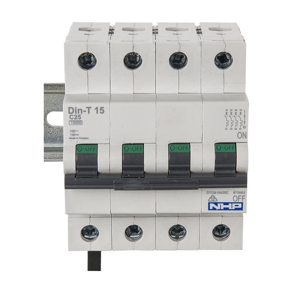 NHP DIN-T Miniature Circuit Breaker 20kA 4Pole 32A C Curve