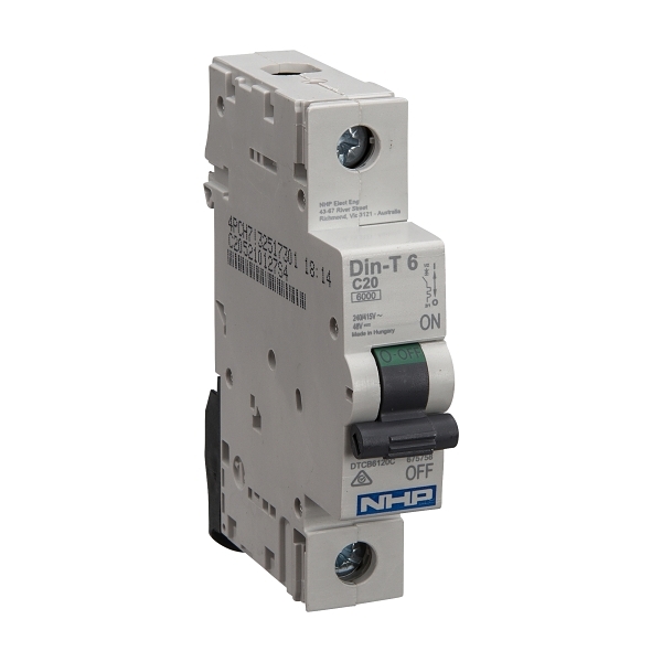 NHP DIN-T Miniature Circuit Breaker 6kA 1Pole 4A C Curve