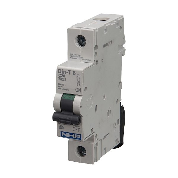 NHP DIN-T Miniature Circuit Breaker 6kA 1Pole 16A C Curve