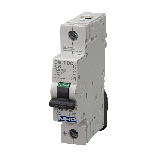 NHP DIN-T Miniature Circuit Breaker DC 6kA 1Pole 16A C Curve