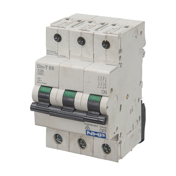 NHP DIN-T Miniature Circuit Breaker Easyfit 6kA 3Pole 16A C Curve