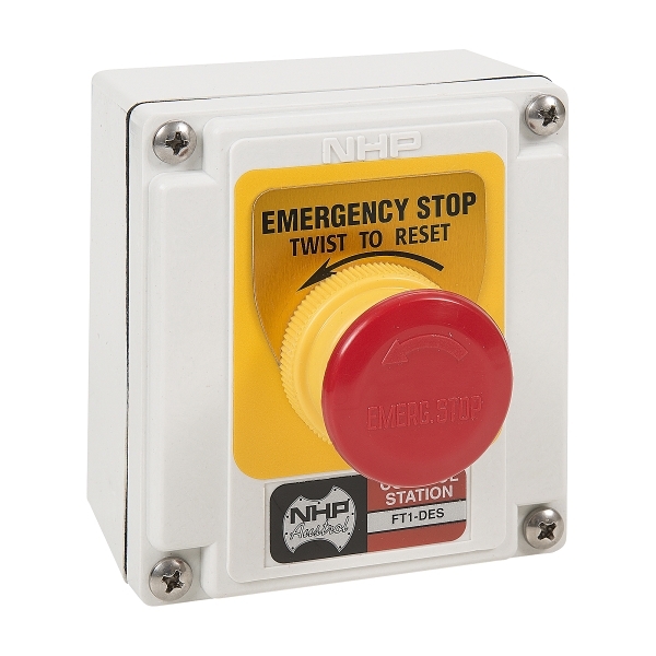 Austrol N100 Pushbutton Station Polyester E Stop 38mm Twist To Reset 1 ...