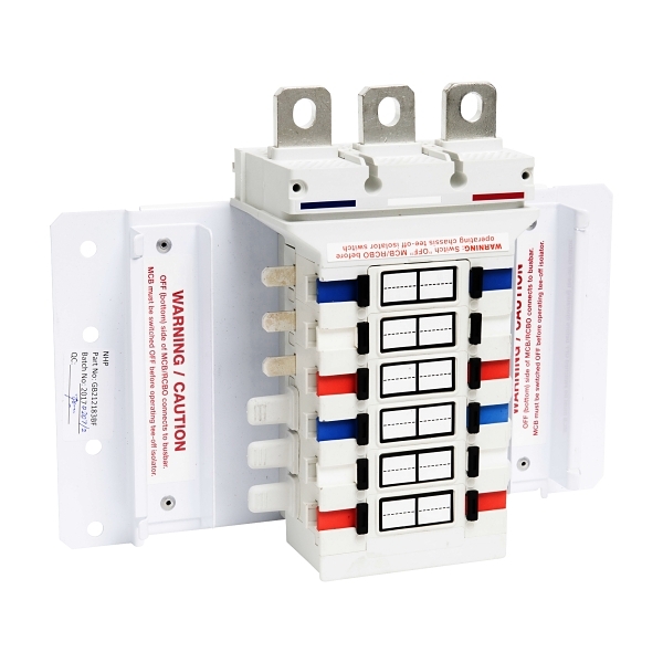 NHP POWERMAX GB Isolation Busbar Chassis DINT 250A 12 Way 3Pole Bottom Feed