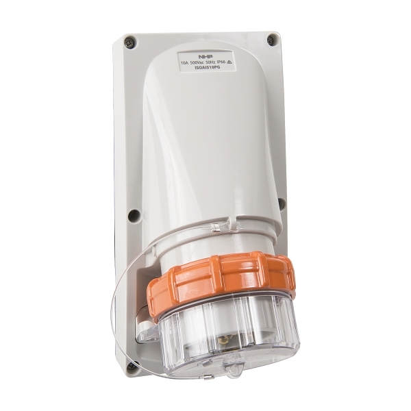 NHP ISO Appliance Inlet, 5 Round Pins 10A 500V AC, w/o Base, Grey