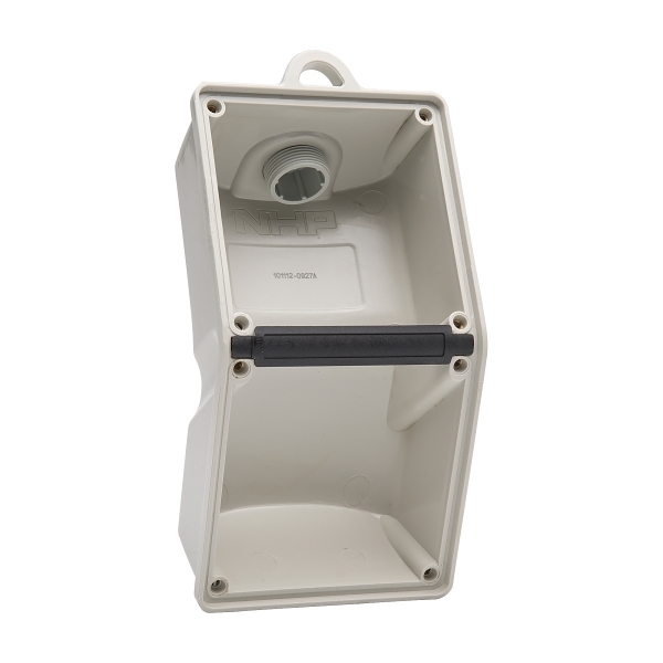 NHP ISO Back Box/Base, 2 Gang (1 x 2) - Pendant 60mm depth, Grey