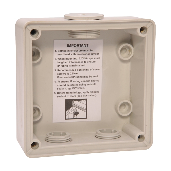 NHP ISO Back Box/Base, 1 Gang - Shallow 38mm depth, Grey