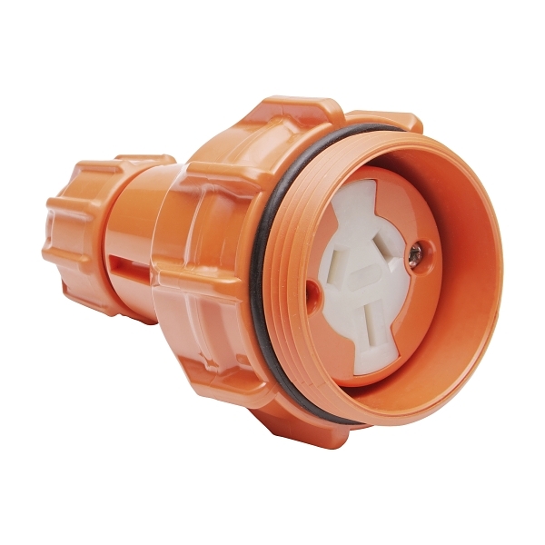 NHP ISO Extension Socket, 3 Flat Pins 15A 250V AC, Resistant Orange