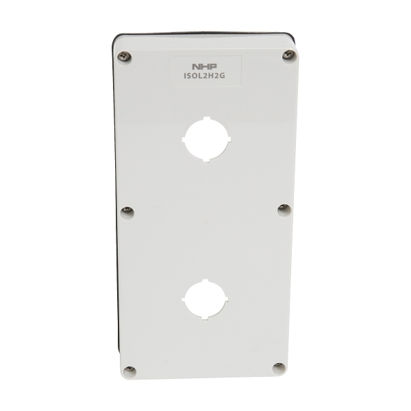 NHP ISO Cover - Cutout (2 x 22 5mm), 2 Gang - Shallow D38mm, Grey