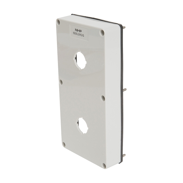 NHP ISO Cover - Cutout (2 x 22 5mm), 2 Gang - Shallow D38mm, Grey