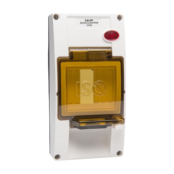 NHP ISO Cover - RCD, 2 Gang - 45mm depth, Resistant White