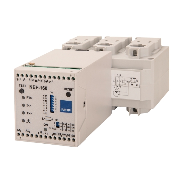 NHP Motor Protection Relays Overload Electronic 33 to 160A 110VAC Control