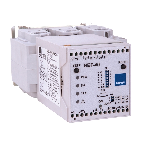 NHP Motor Protection Relays Overload Electronic 8.25 to 40A 110VAC Control