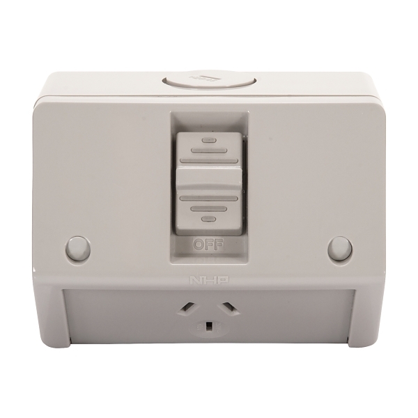 NHP NLINE General Purpose Switch Socket Outlet, IP53, Single, 10A 250V AC