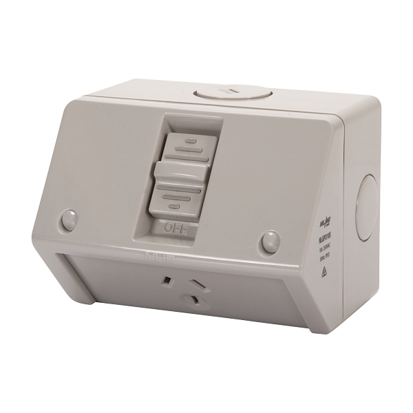 NHP NLINE General Purpose Switch Socket Outlet, IP53, Single, 10A 250V AC