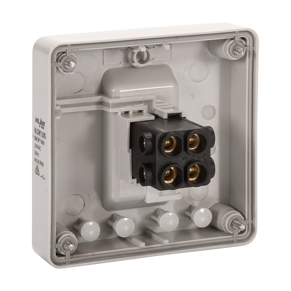 NHP NLINE Surface Switch, Small IP 66 Plastic, 1 Gang, 2 Pole 20A 250V AC