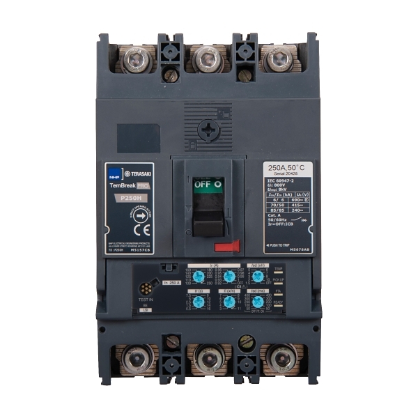 Terasaki TemBreak PRO MCCB 250 Frame 70kA 4P 250A Basic Electronic with GF