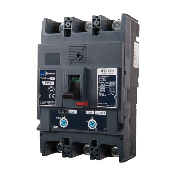 Terasaki TemBreak PRO MCCB 250 Frame 50kA 3P 160A Adj. Thermal Adj ...