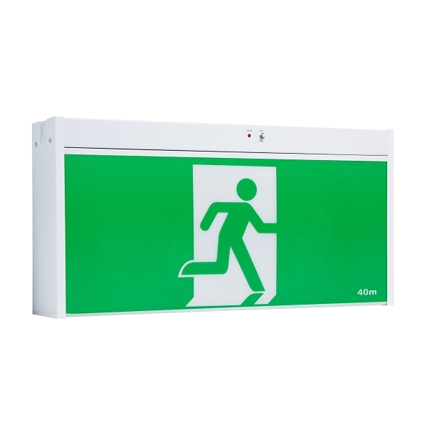 Stanilite Nexus LX Platinum Exit Lighting LED Jumbo Ceiling Mount SS