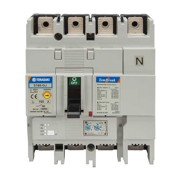 Terasaki TemBreak 2 MCCB 160 Frame 65kA 4P 50A Thermal Magnetic