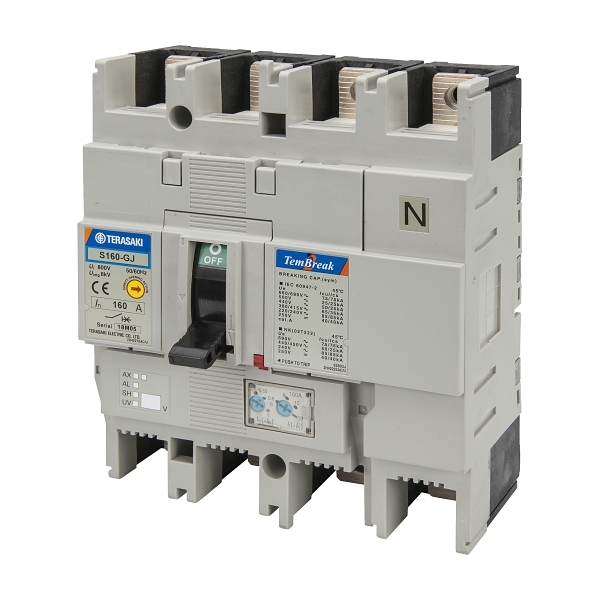 Terasaki TemBreak 2 MCCB 160 Frame 65kA 4P 50A Thermal Magnetic