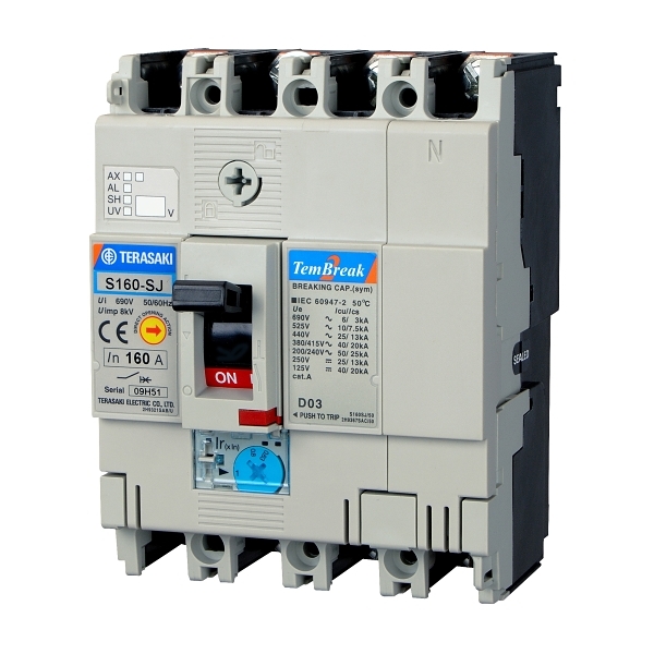 Terasaki TemBreak 2 MCCB Lite 160 Frame 40kA 4P 63A