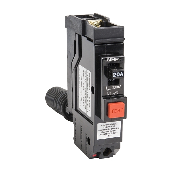 Terasaki SAFE-T Residual Current Devices 20A RCBO 1P 30mA