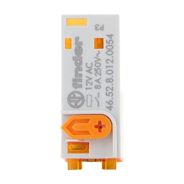 Finder 46 Series Miniature Relay 8A 2 CO 12V AC Coil with PB plus LED ...