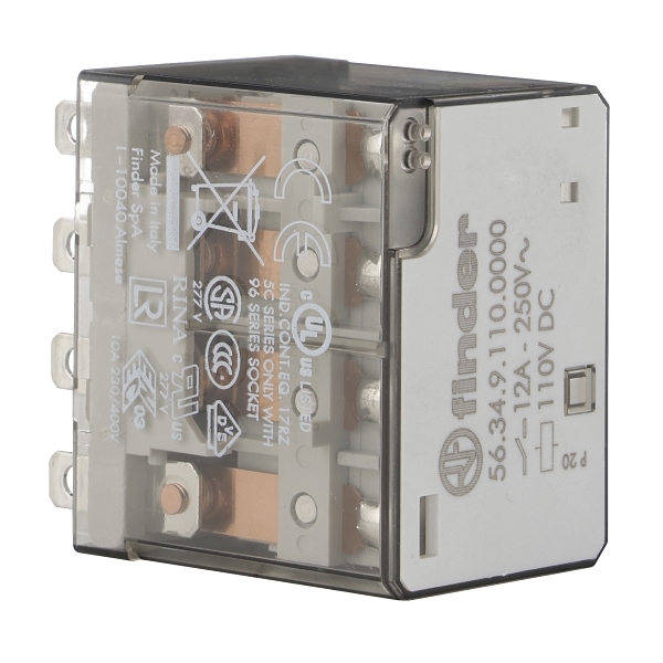 Finder 56 Series Miniature Power Relay 12A 4CO 110V DC Coil