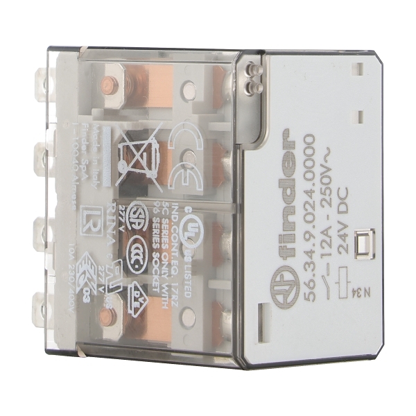 Finder 56 Series Miniature Power Relay 12A 4CO 24V DC Coil