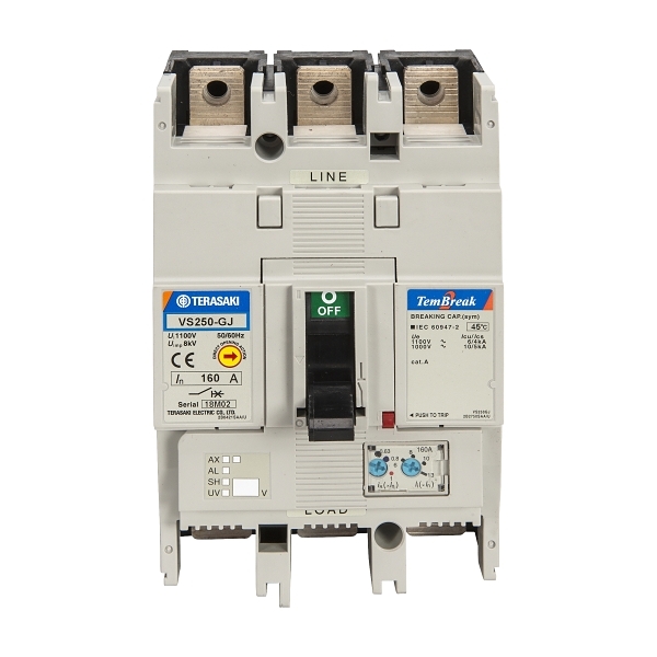 Terasaki TemBreak 2 MCCB 250 Frame 1000V AC 10kA 3P 250A Thermal Magnetic
