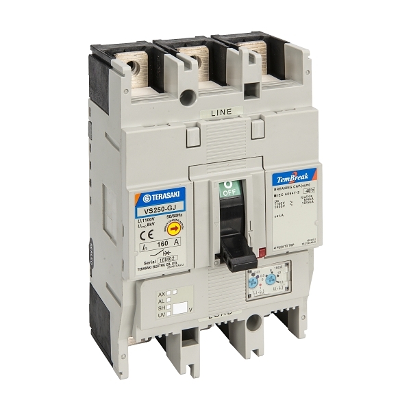 Terasaki TemBreak 2 MCCB 250 Frame 1000V AC 10kA 3P 250A Thermal Magnetic