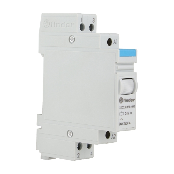 Finder 22 Series Modular Monostable Relay 20A 24V DC Coil 2 Normally ...