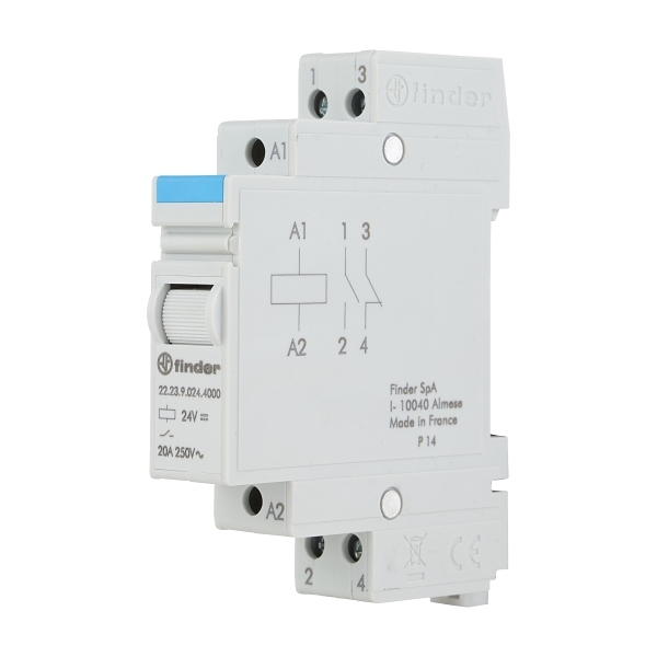 Finder 22 Series Modular Monostable Relay 20A 24V DC Coil 1 Normally ...