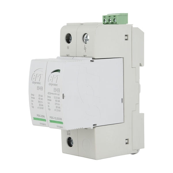 Cirprotec PSC Surge Protection Device Type 1 and 2 1 Phase L-N and N-PE ...