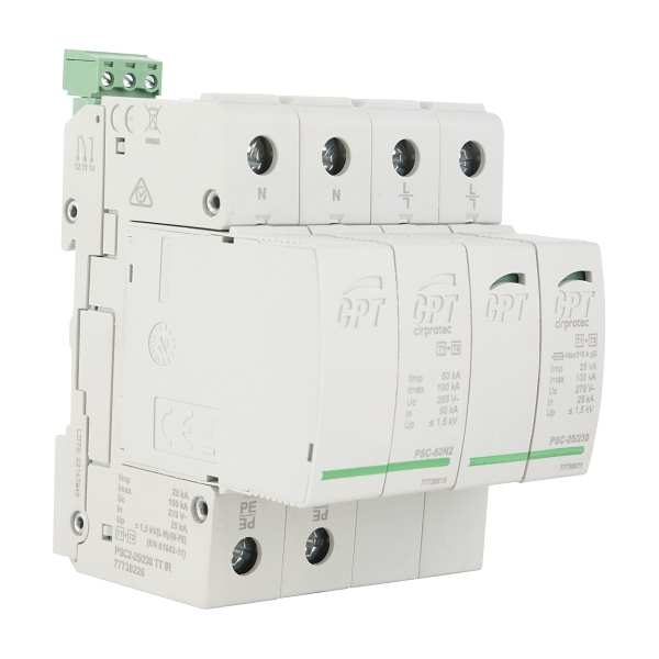 Cirprotec PSC Surge Protection Device Type 1 and 2 1 Phase L-N and N-PE ...