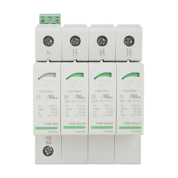 Cirprotec PSM Surge Protection Device Type 2 3 Phase L-L and L-N and N-PE Imax 40kA 400Vac