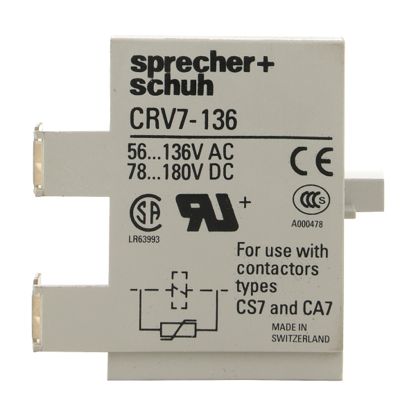 S&S CA7 Coil Suppressor Varistor Module 56 to 136VAC and 78 to 180VDC