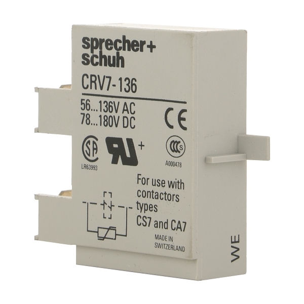 S&S CA7 Coil Suppressor Varistor Module 56 to 136VAC and 78 to 180VDC