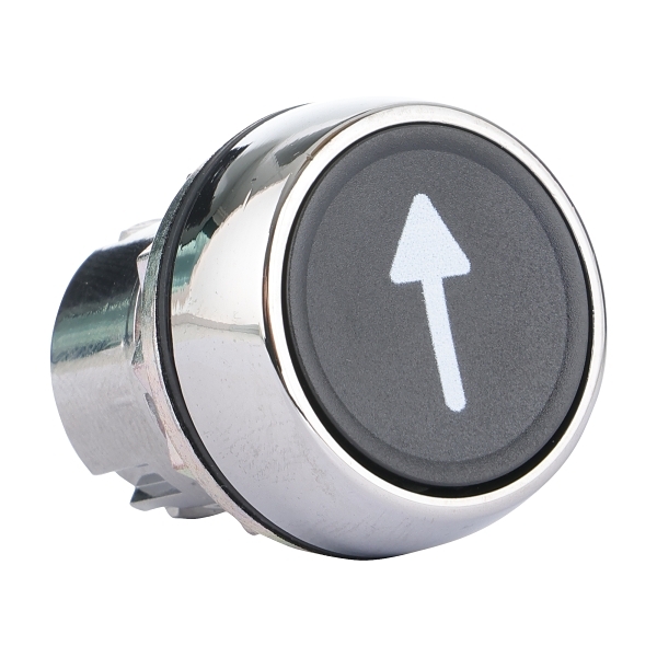 Sprecher and Schuh D7 Pushbutton 22.5 mm Head Only Metal MOM Flush Black Cap RIGHT ARROW Non Ill