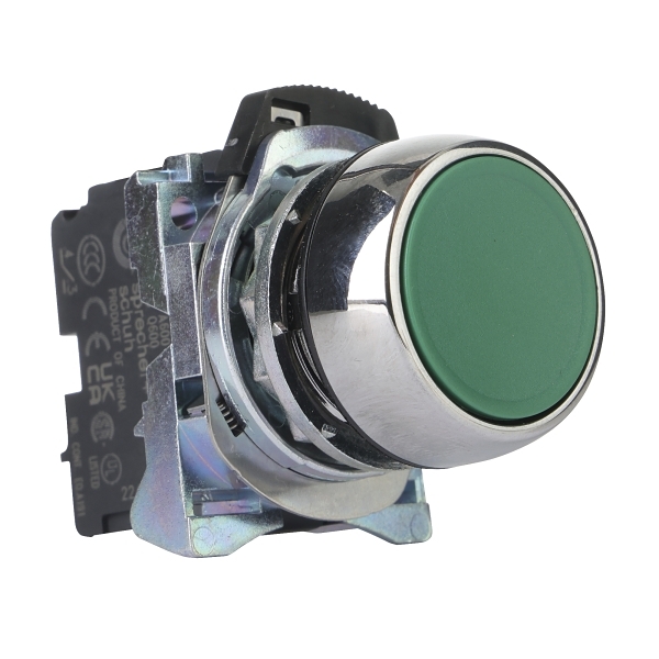 Sprecher and Schuh D7 Pushbutton 22.5 mm Complete Metal MOM Flush Green ...