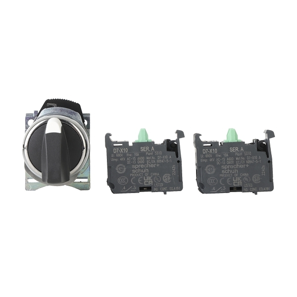 Sprecher and Schuh D7 Selector Switch 22.5mm Complete Metal STD BLK KNB ...