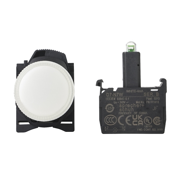 Sprecher and Schuh D7 Pilot Light 22.5mm Complete Plastic LED 240V AC ...